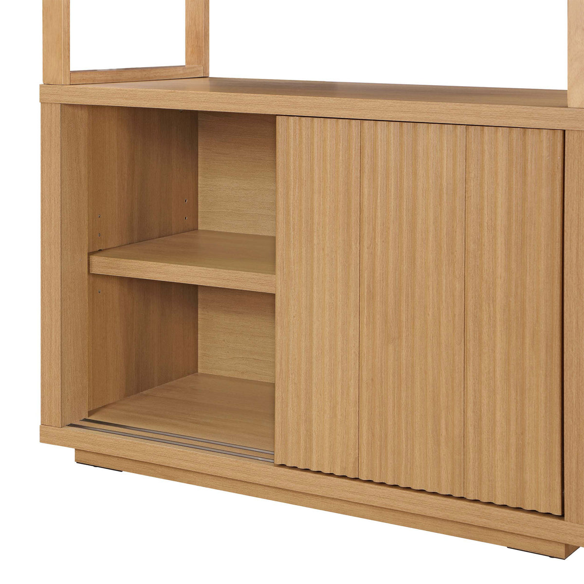 Fluted 3-Shelf Bookcase with Storage Cabinet by Drew Barrymore, Warm H ...